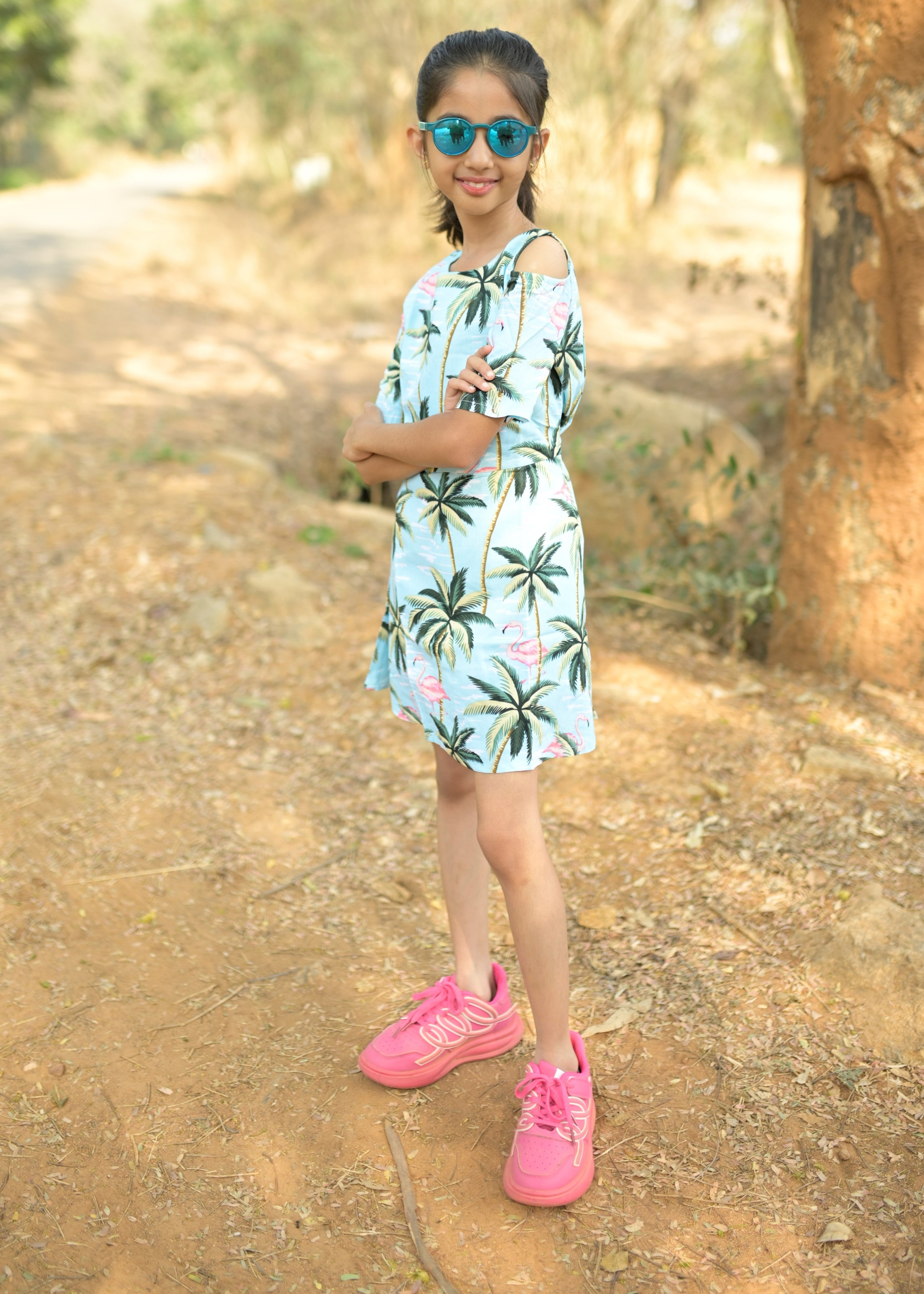 Tusok Girls Floral Beach Tropical Frock