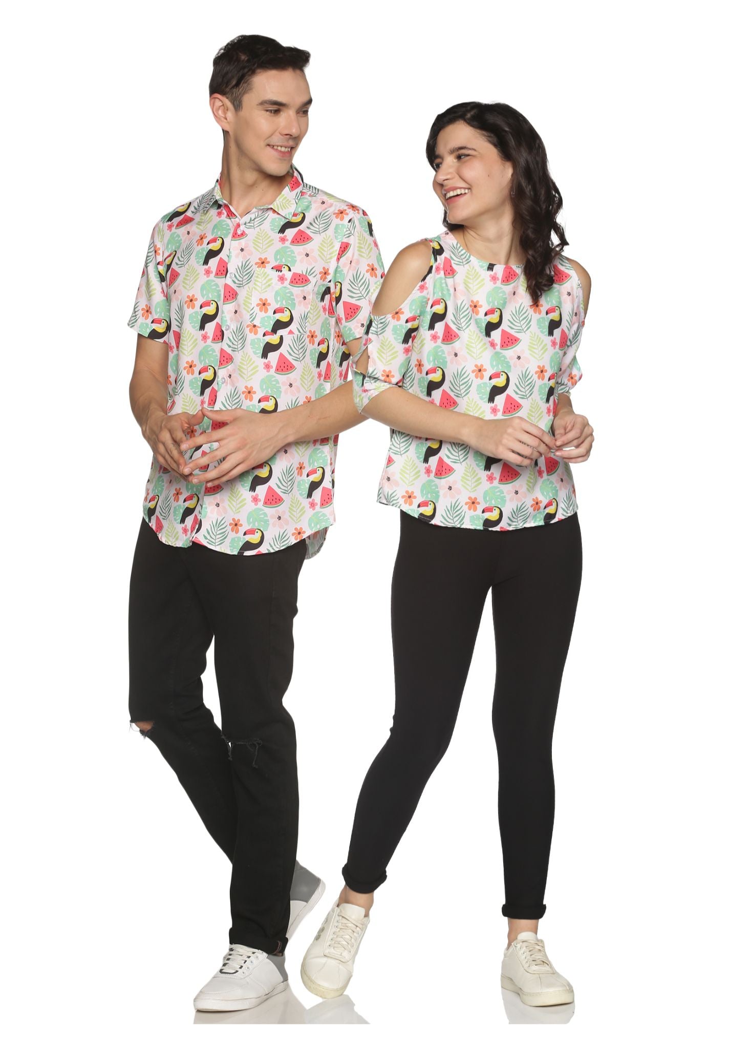 Tusok Shirt Top Combo Twinning Couple Matching Dress